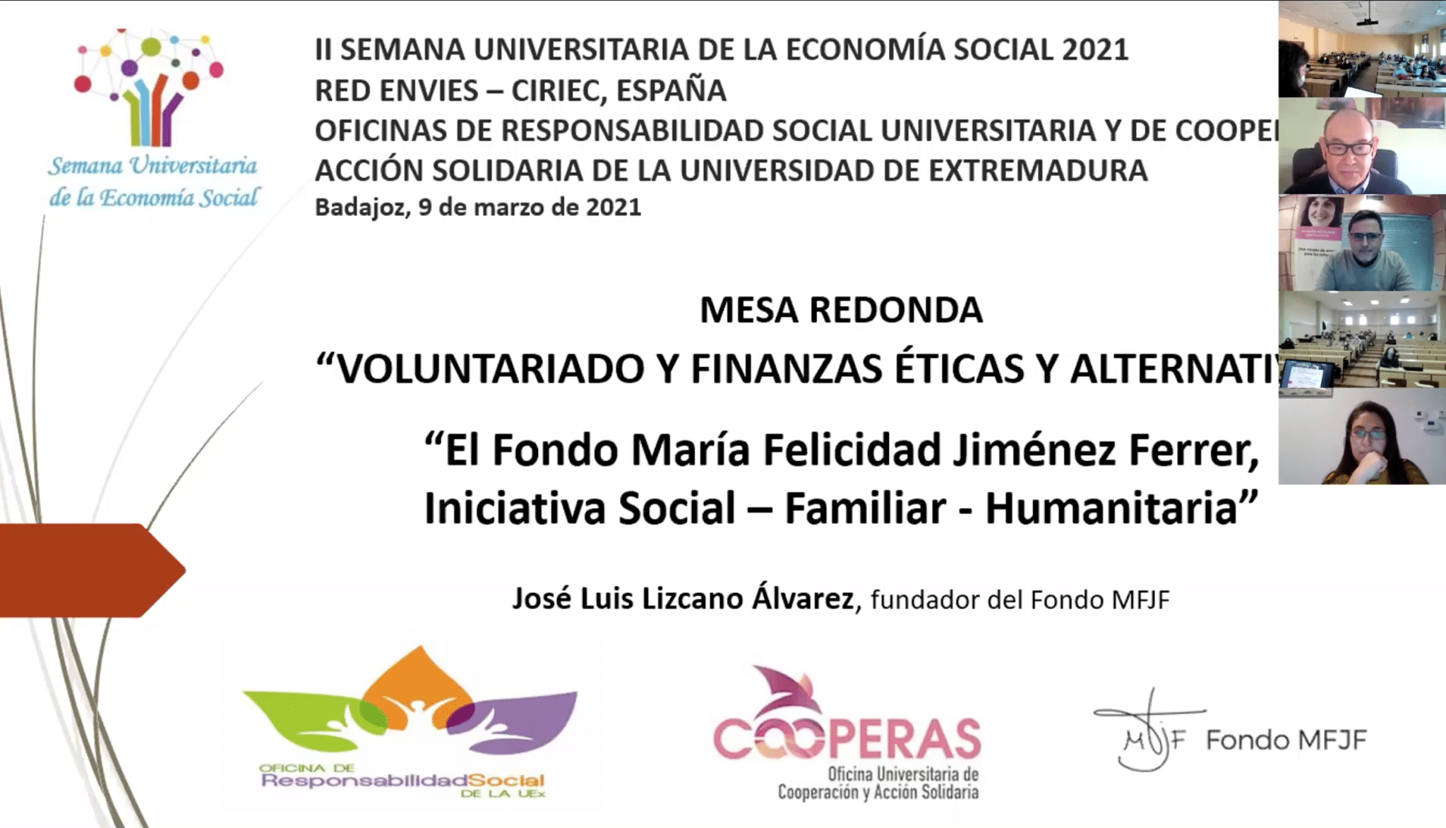 Presentación del Fondo MFJF en la 2ª Semana Universitaria de Economía ...